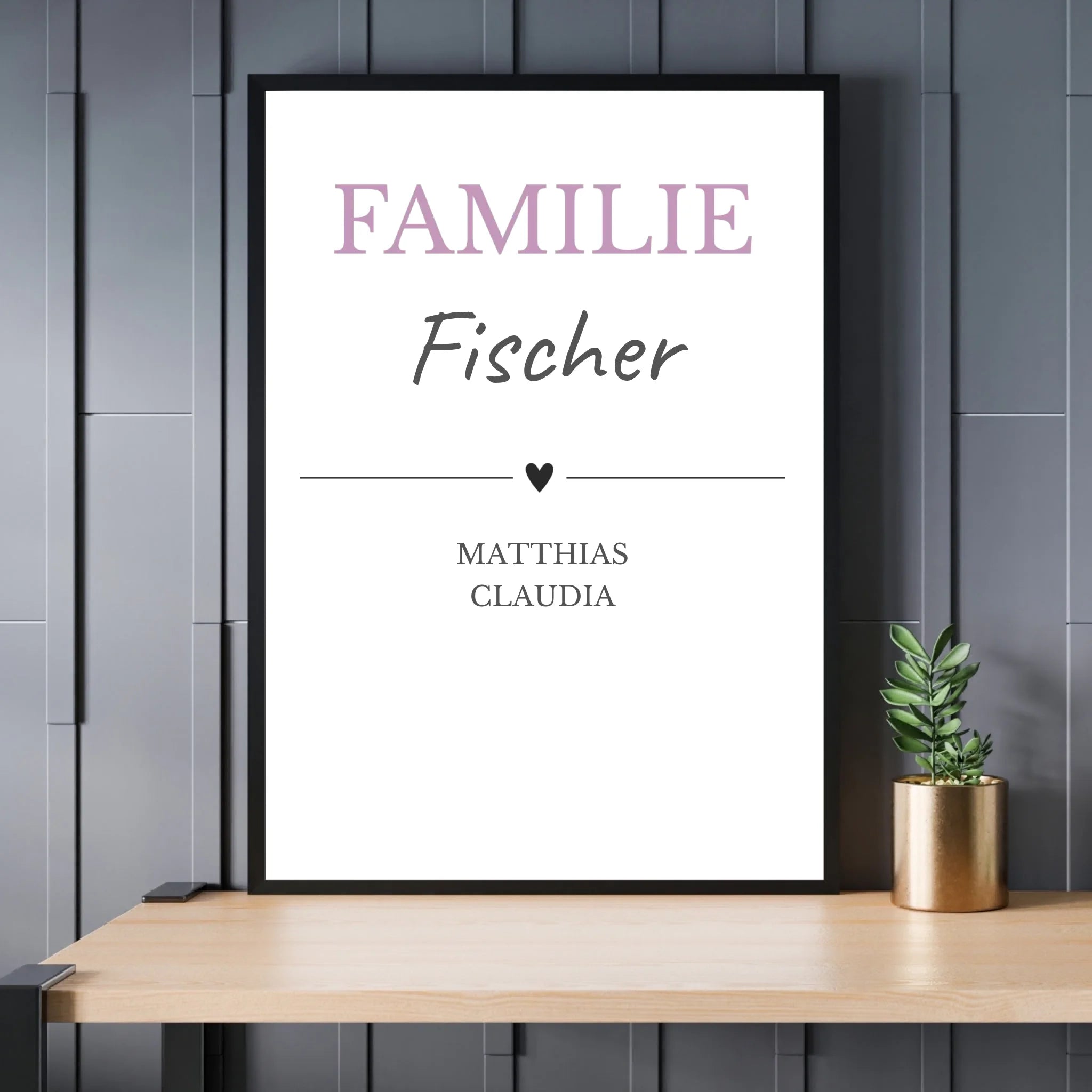 Poster "Familie" personalisiert - Geschenk Familie mit Nachnamen und ...